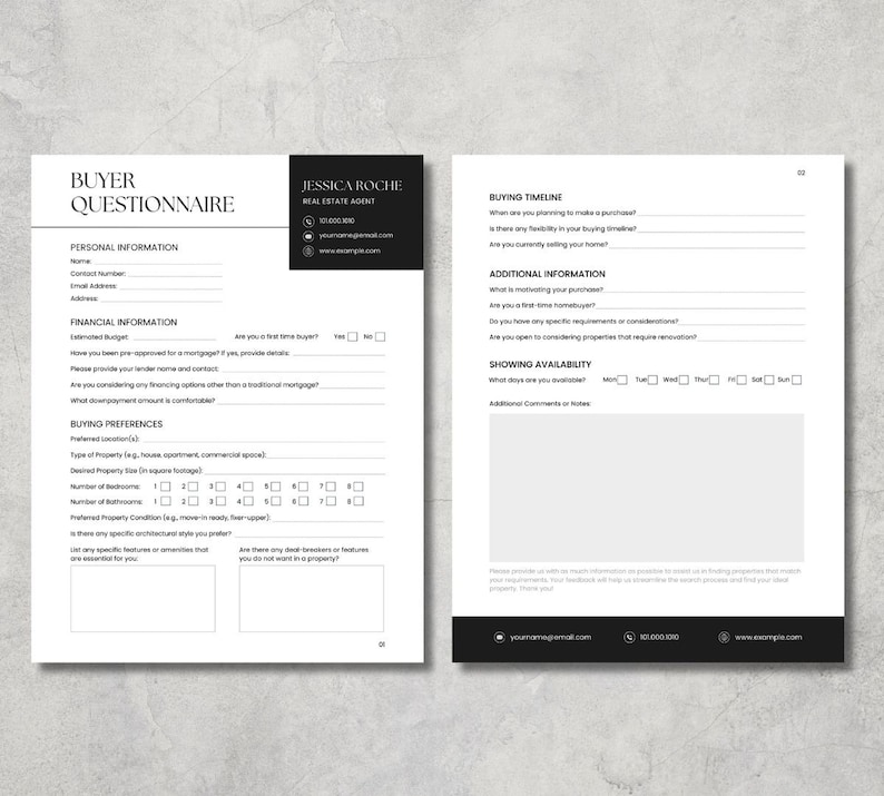 Buyer and Seller Questionnaire | Realtor Marketing Tools | Real Estate ...