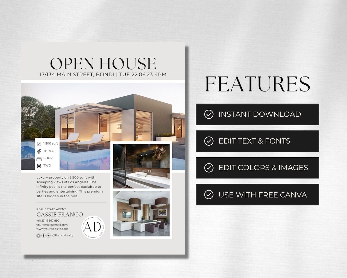 Modern Open House Flyer | Real Estate Open House Flyer Template | Just ...