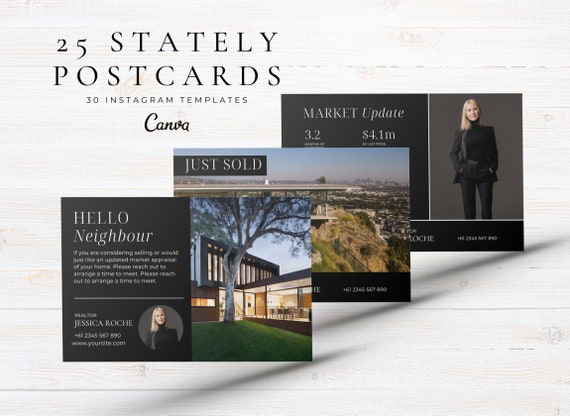25 Luxury Real Estate Postcard Templates Canva Realtor - Etsy
