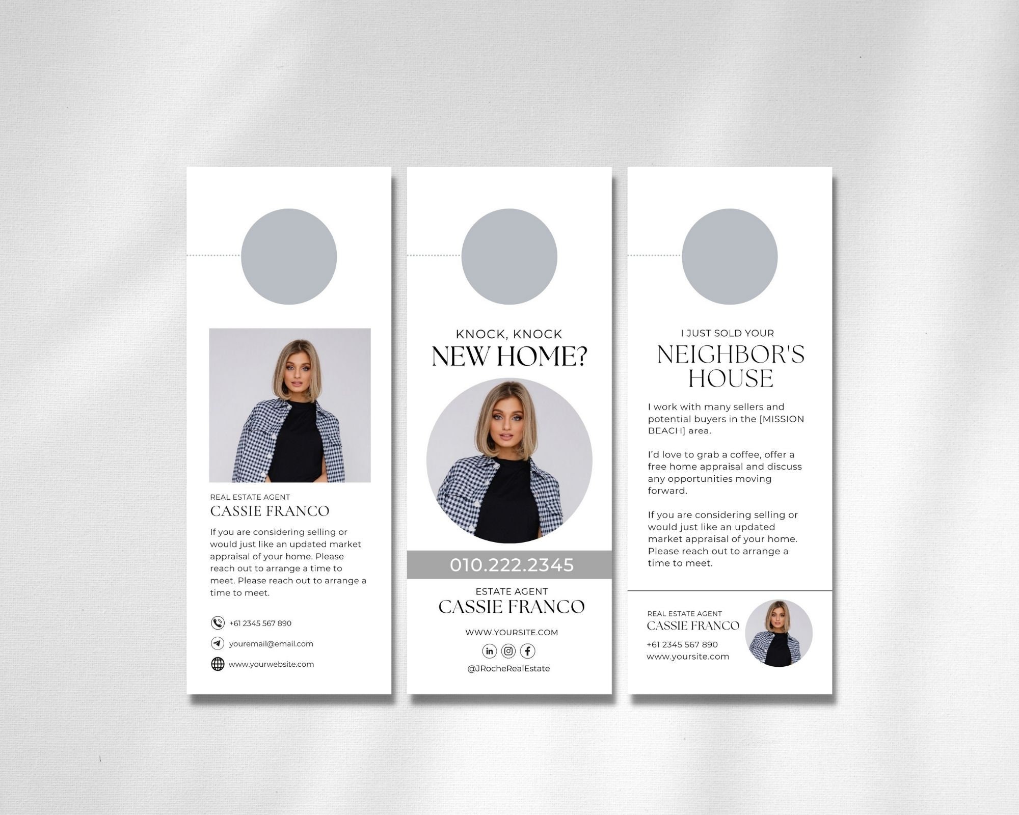 Modern Real Estate Door Hanger Bundle | Stylish Realtor Door Tag | Real ...