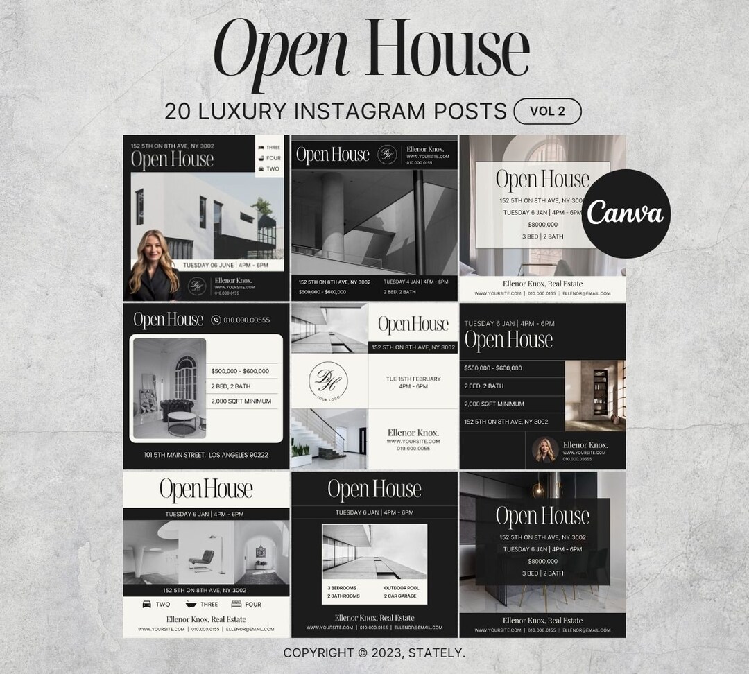 20 Real Estate Open House Template | Real Estate Social Media | Open ...