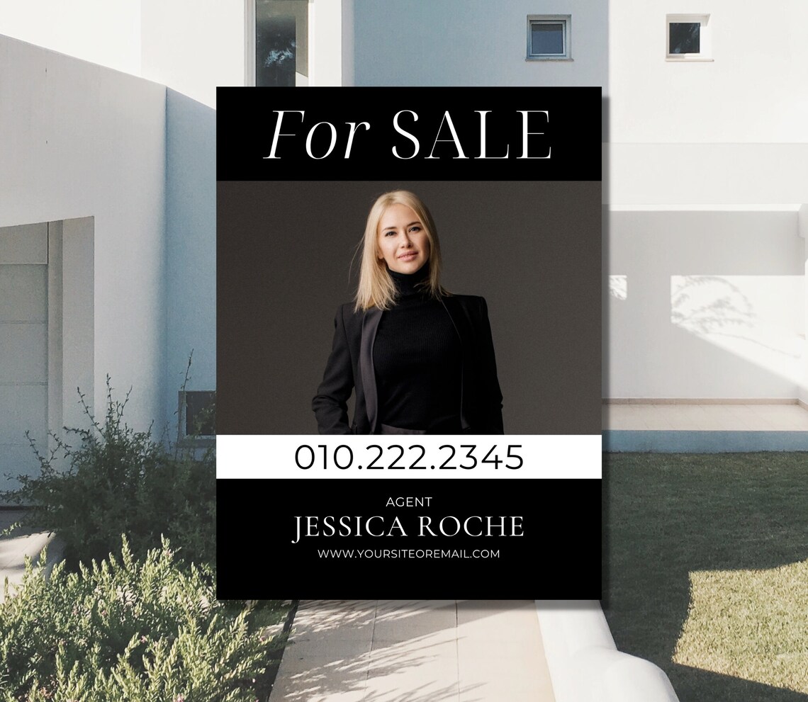 Real Estate Yard Sign Template Modern Real Estate Signs - Etsy