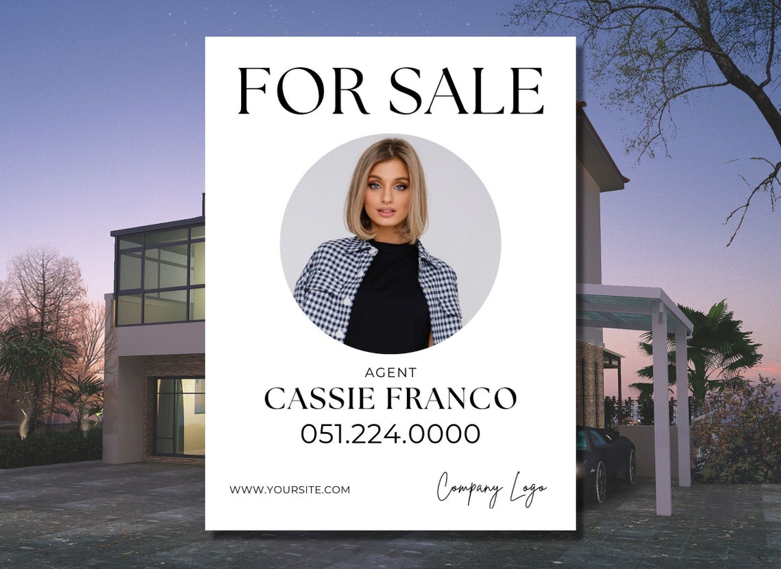 Real Estate Yard Sign Template Modern Realtor for Sale Sign Canva ...