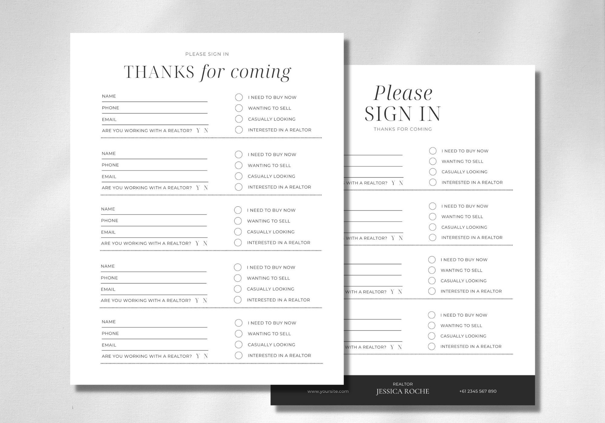 Real Estate Sign in and Feedback Form Real Estate Marketing Canva ...