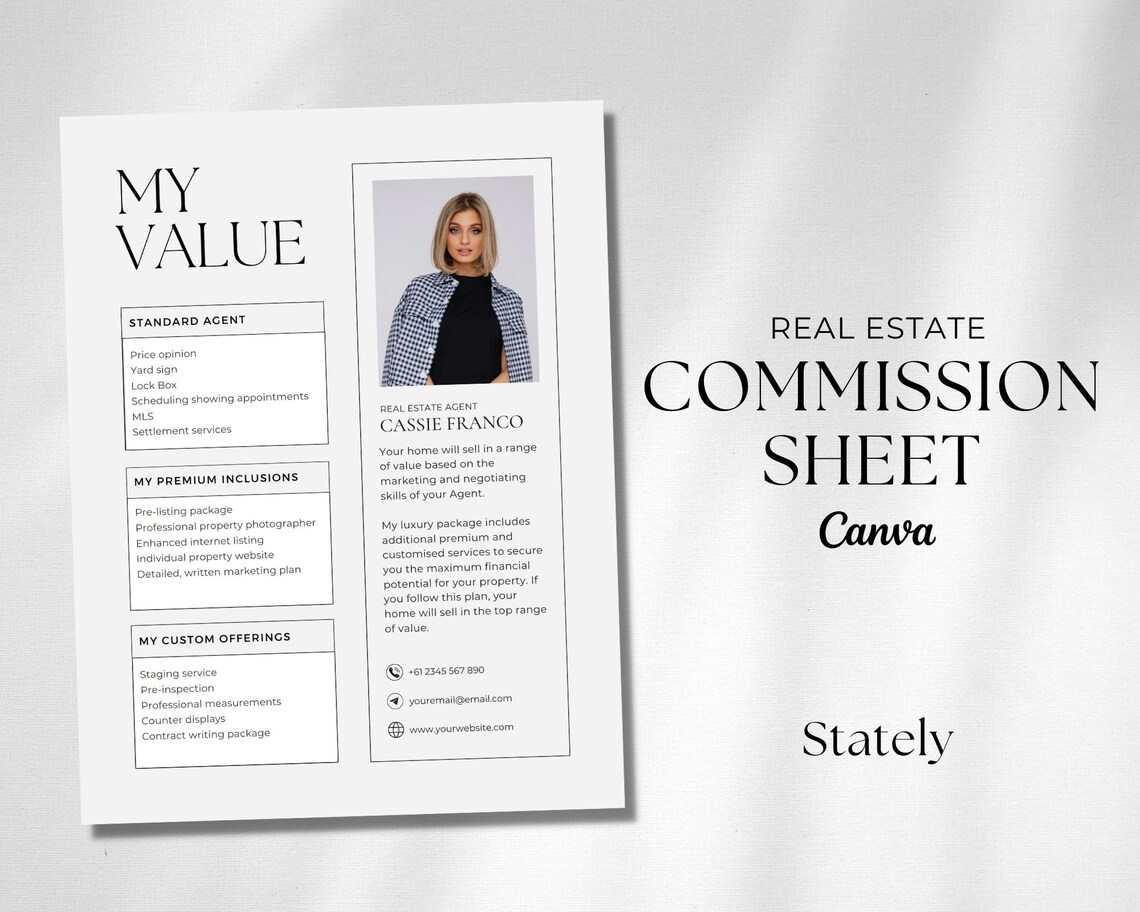 Real Estate Commission Sheet | Value Proposition | Real Estate ...