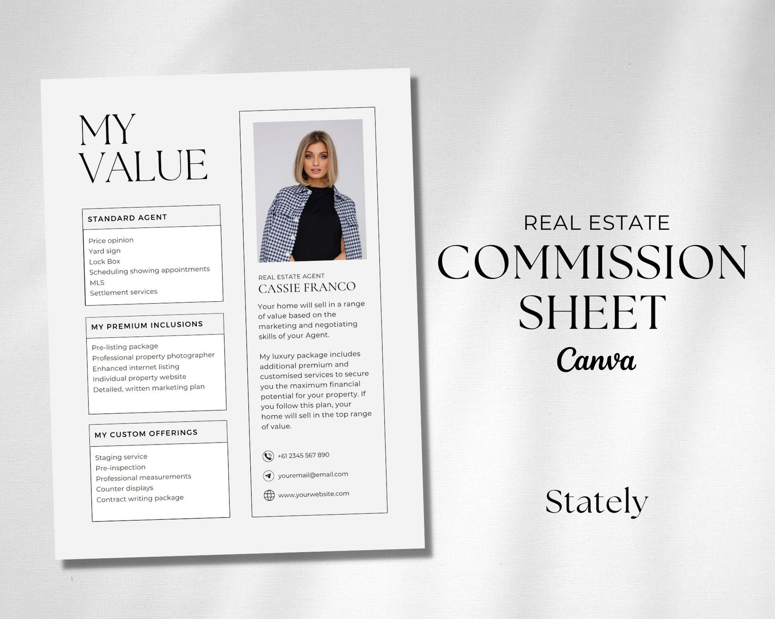Real Estate Commission Sheet | Value Proposition | Real Estate ...