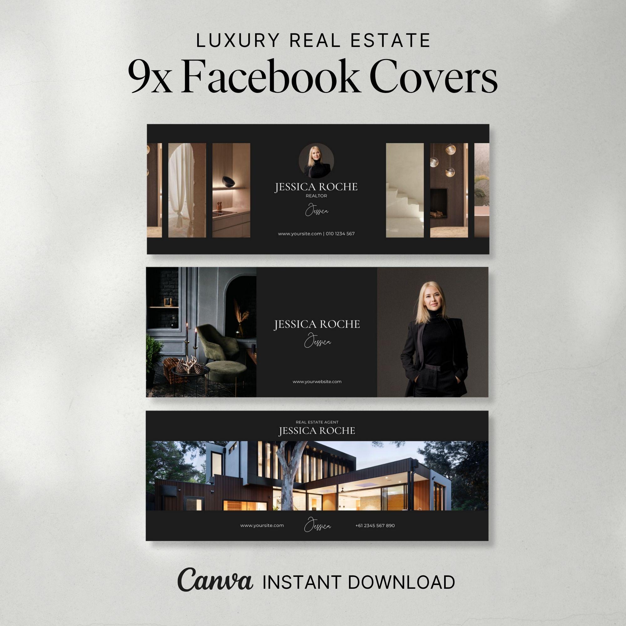 Luxury Real Estate Facebook Cover Template | Realtor Facebook Cover ...