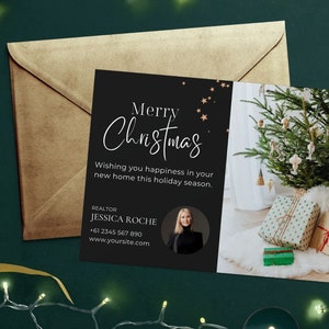 Real Estate Holiday Postcard | Realtor Christmas Card | Winter Real ...