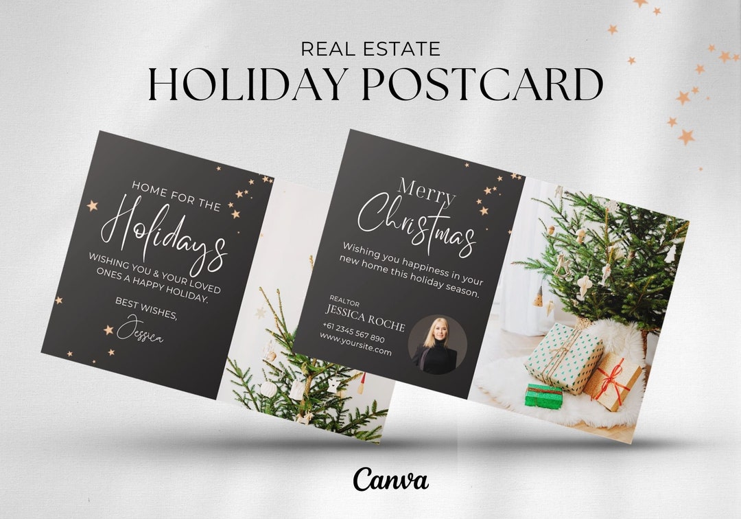 Real Estate Holiday Postcard Realtor Christmas Card Winter Real Estate ...