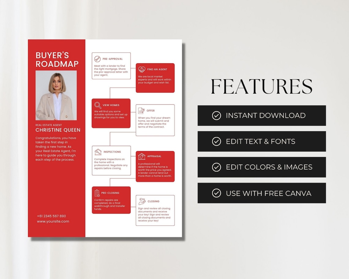 Red Real Estate Home Buyer Guide Real Estate Marketing Red Realtor ...