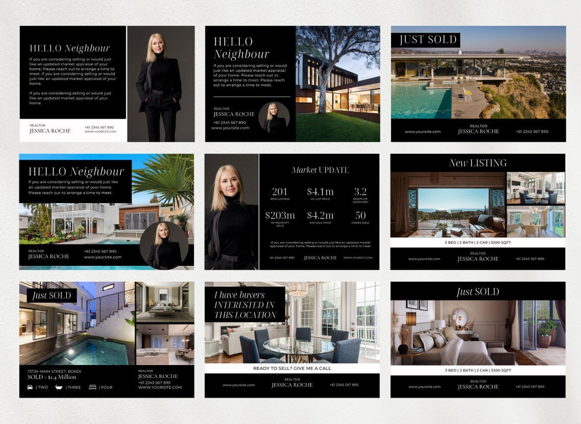 25 Luxury Real Estate Postcard Templates Canva Realtor Etsy