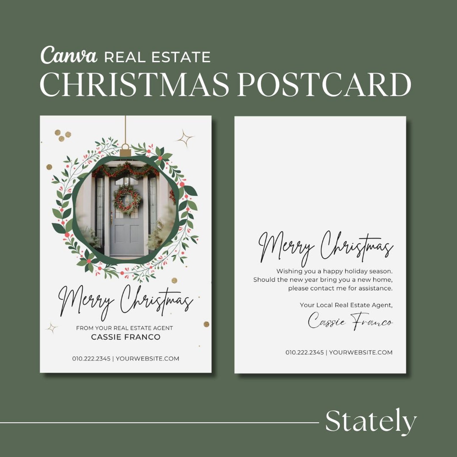 Christmas Real Estate Postcard Realtor Holiday Card Realtor Christmas ...