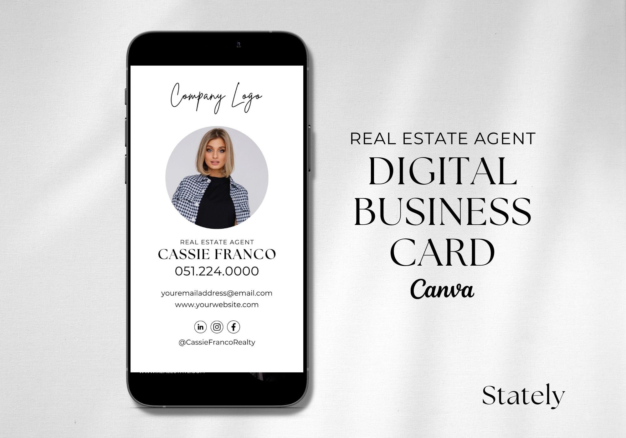 Real Estate Digital Business Card Real Estate Agent Marketing Modern ...