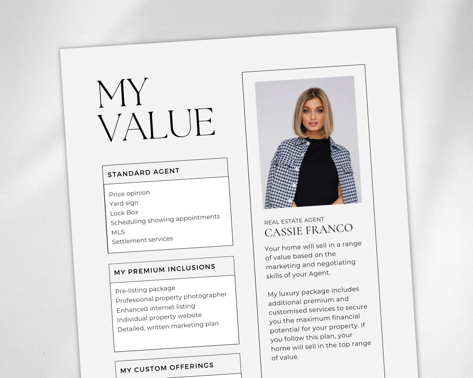Real Estate Commission Sheet | Value Proposition | Real Estate ...