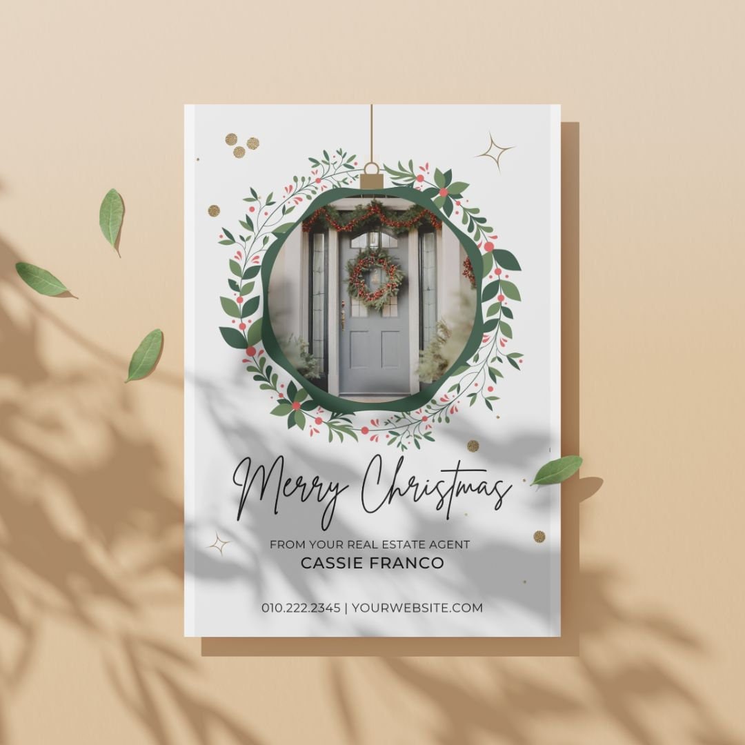 Christmas Real Estate Postcard Realtor Holiday Card Realtor Christmas ...