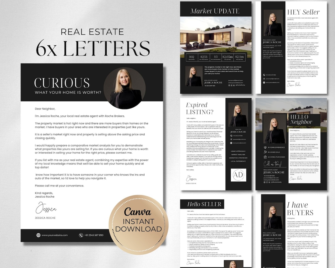 Luxury Real Estate Letter Bundle | Realtor Farming Flyer | Realtor ...