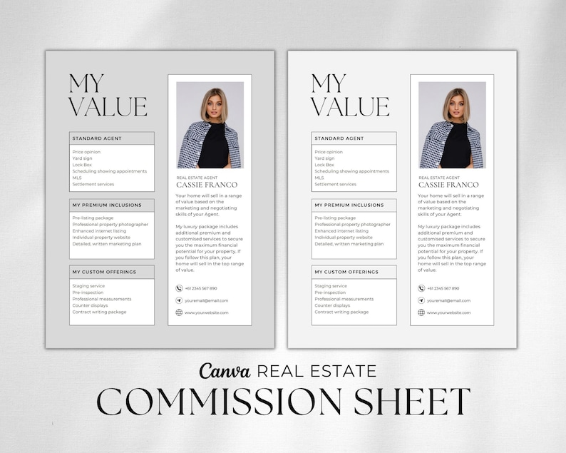 Real Estate Commission Sheet | Value Proposition | Real Estate ...