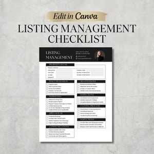 Real Estate Listing Management Checklist | Realtor Marketing | Real ...