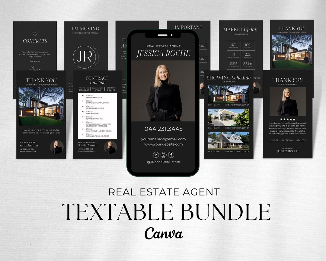 Textable Real Estate Marketing Bundle | Modern Realtor | Digital ...