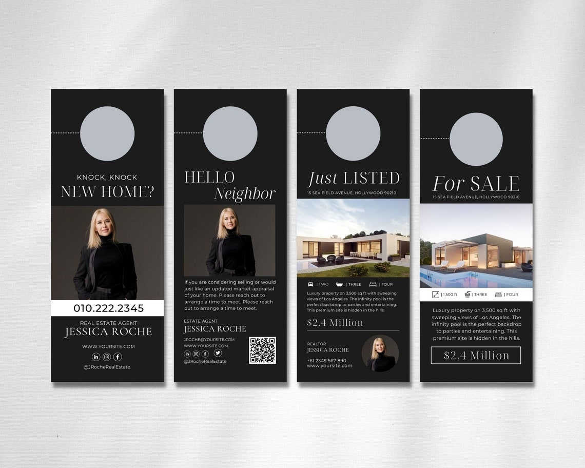 Luxury Real Estate Door Hanger Bundle Realtor Door Knocking - Etsy
