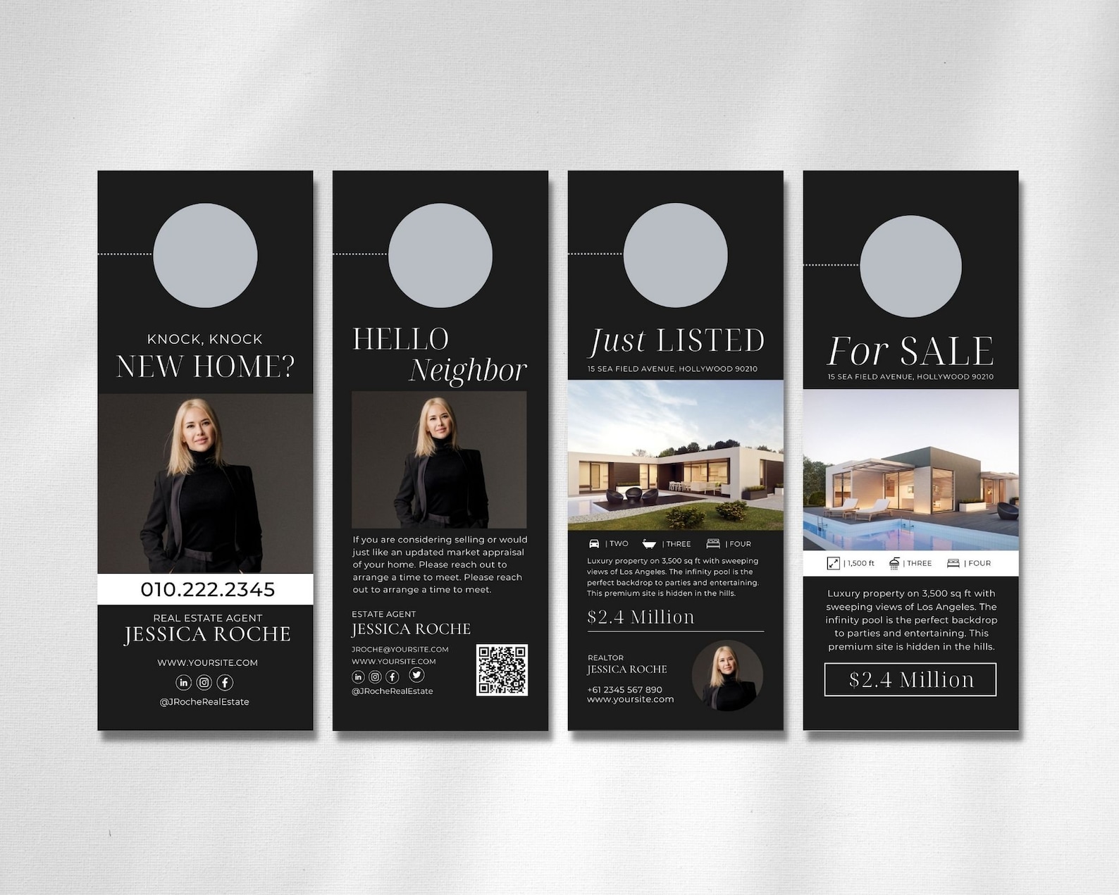 Luxury Real Estate Door Hanger Bundle | Realtor Door Knocking | Modern ...