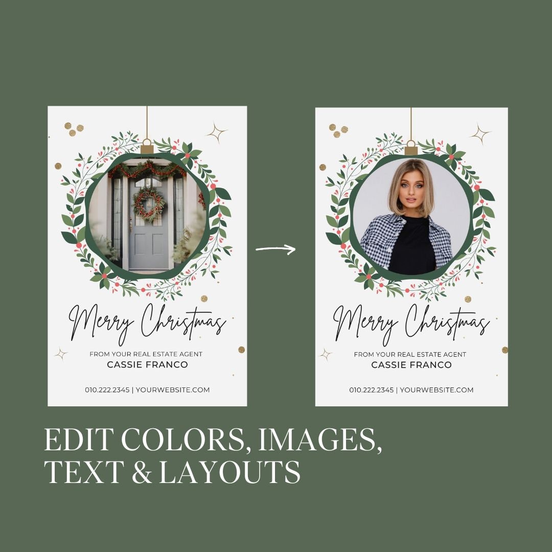 Christmas Real Estate Postcard Realtor Holiday Card Realtor Christmas ...