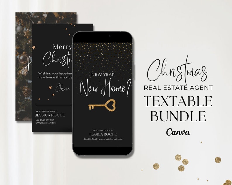 Real Estate Christmas Card | Realtor Textable Bundle | Luxury Real ...