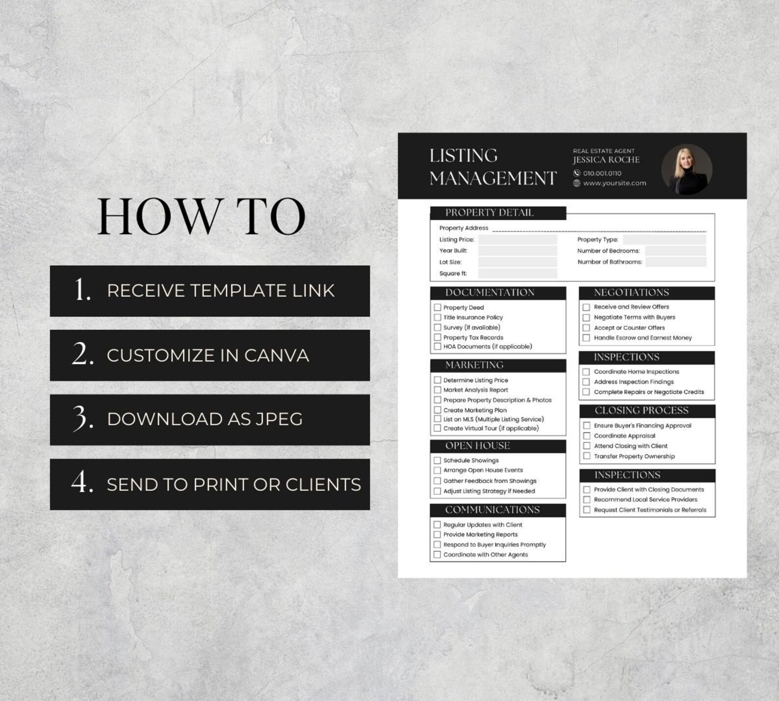 Real Estate Listing Management Checklist | Realtor Marketing | Real ...