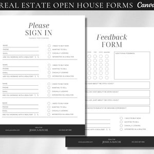 Real Estate Sign in and Feedback Form | Real Estate Marketing | Canva ...