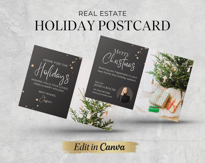 Real Estate Christmas Card | Realtor Holiday Card | Red Christmas ...