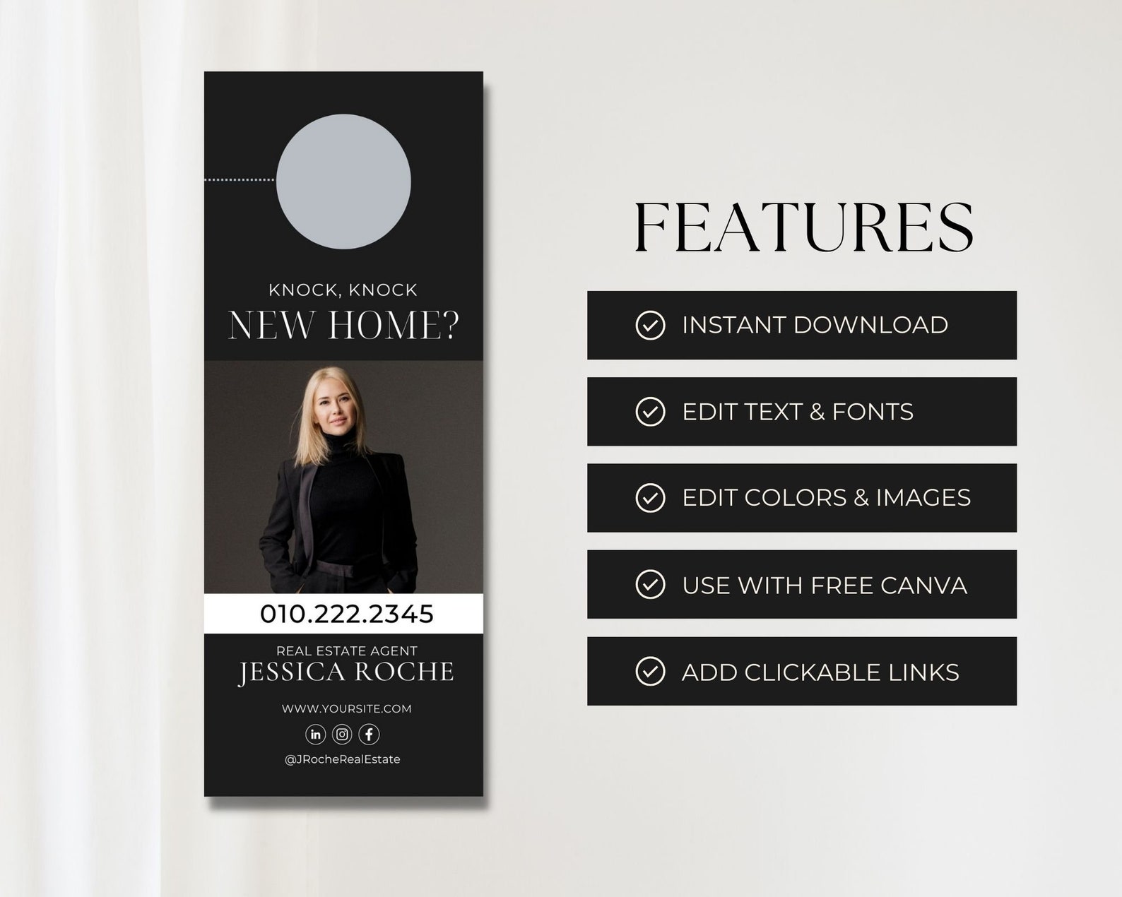 Luxury Real Estate Door Hanger Bundle | Realtor Door Knocking | Modern ...