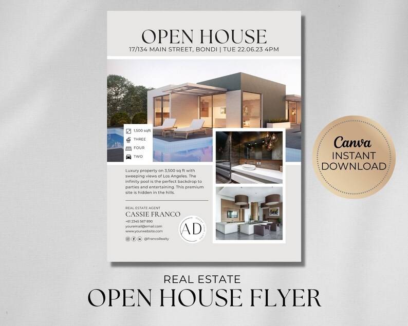Modern Open House Flyer | Real Estate Open House Flyer Template | Just ...