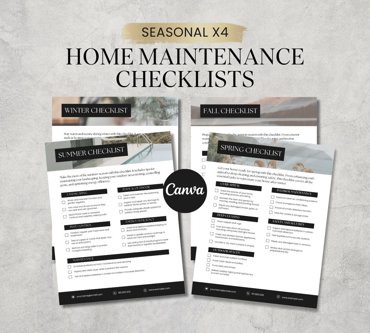 Quarterly Home Maintenance Checklist | Real Estate Marketing | Seasonal ...