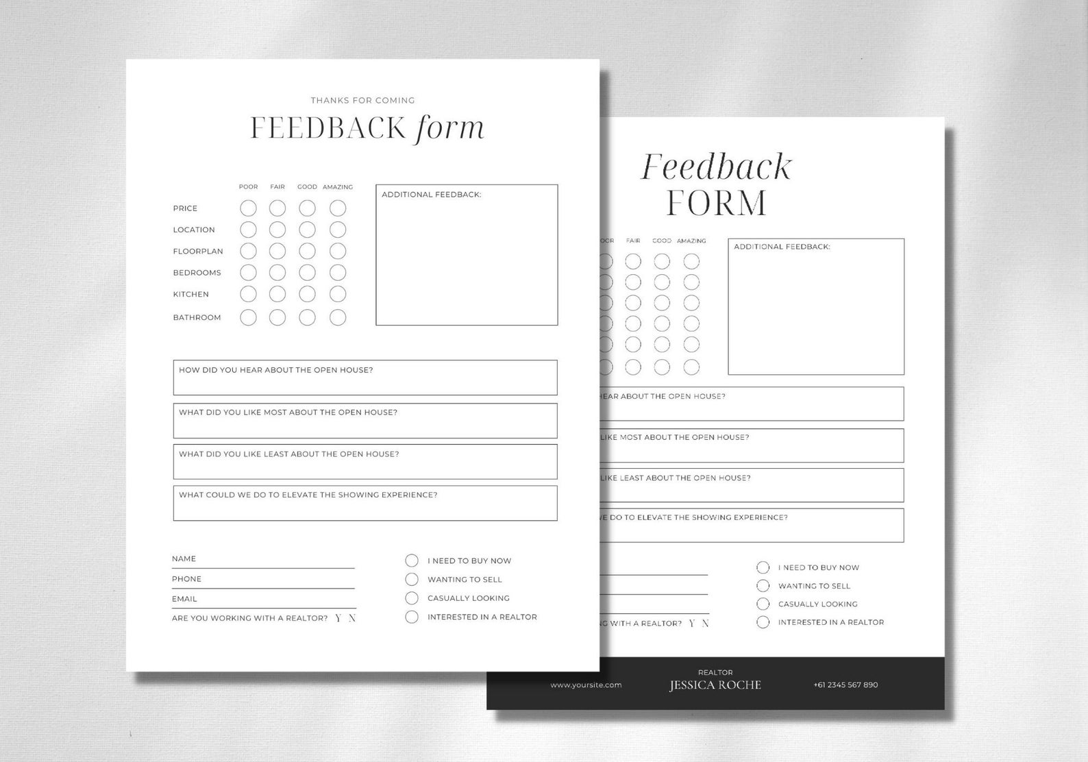 Real Estate Sign in and Feedback Form | Real Estate Marketing | Canva ...