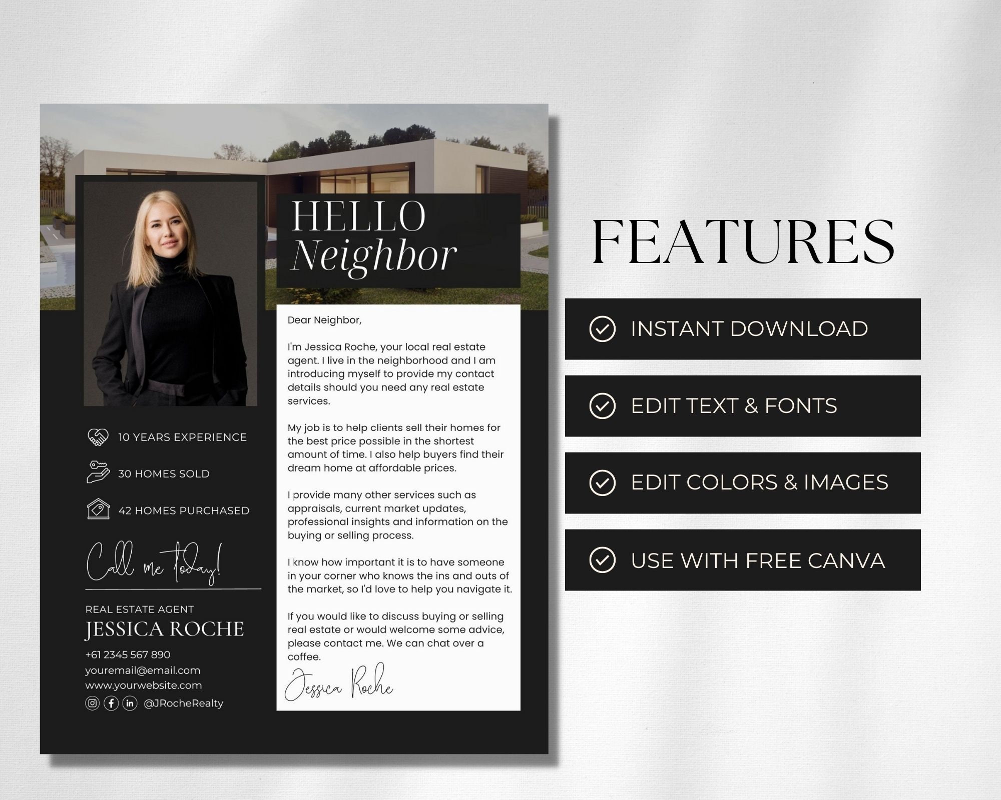 Real Estate Introduction Letter New Agent Flyer Luxury - Etsy