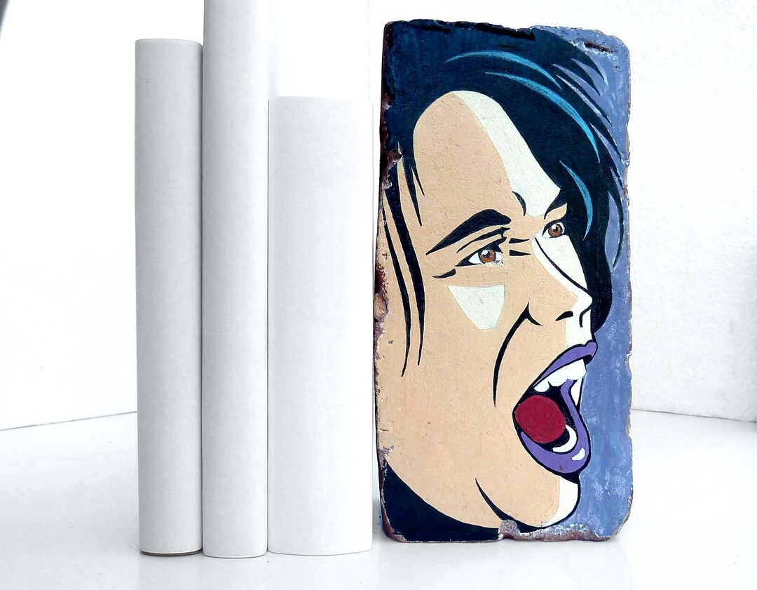 Comic Graphic Hand-painted Brick of the Scream Decorative Shelf ...