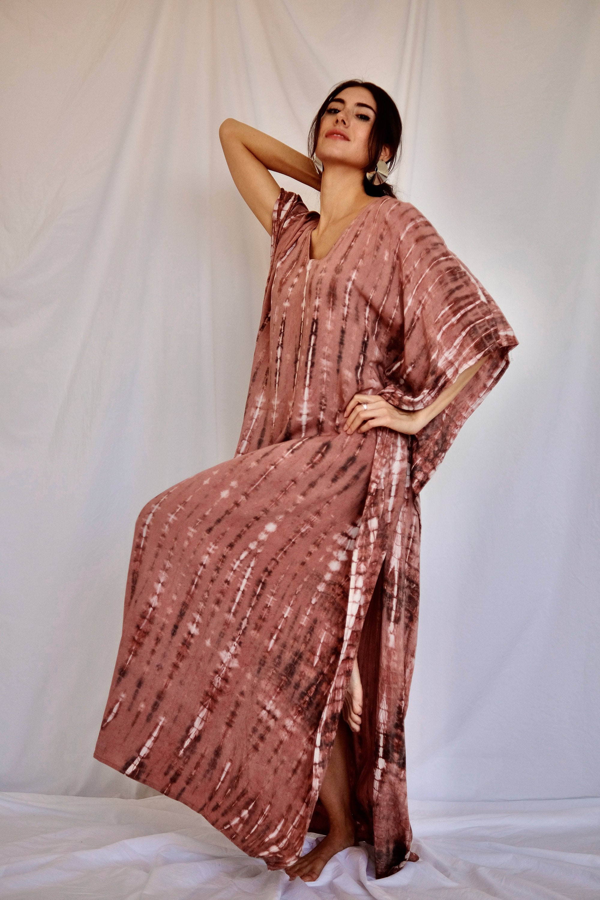 Clay KAFTAN DRESS, Long Dress, Hand Tie Dyed, Stylish, Elegant, Miami ...