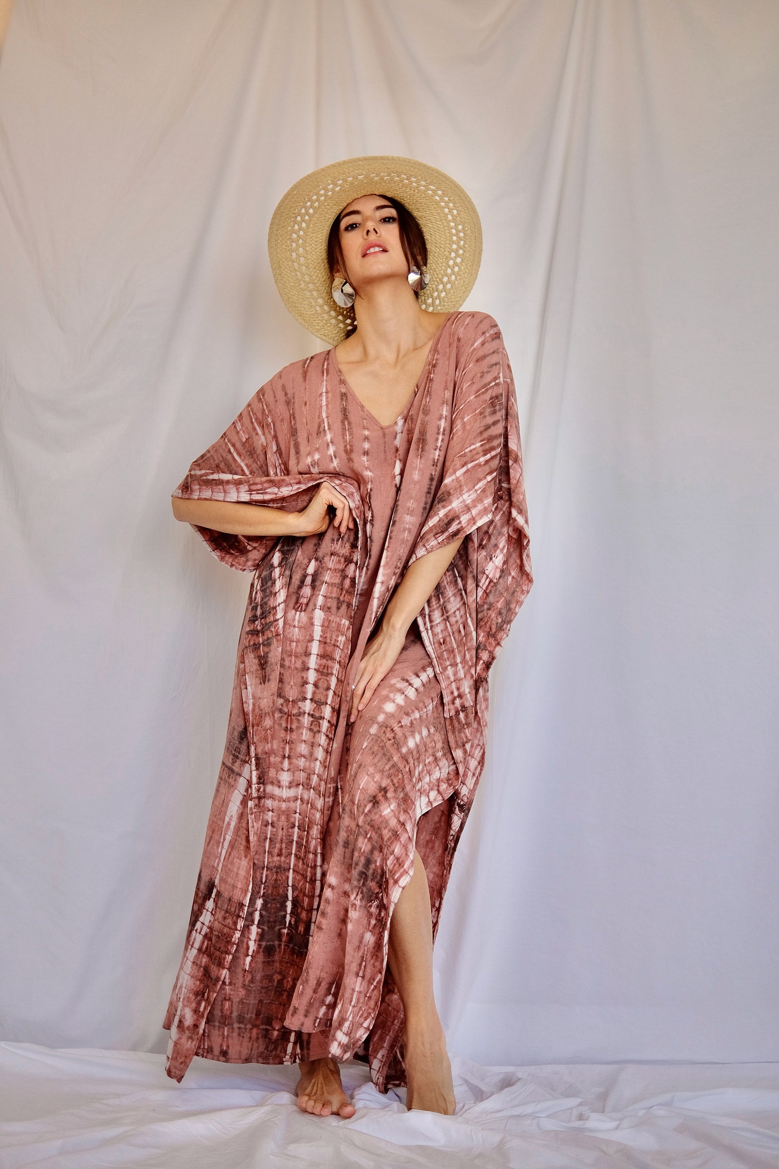 Clay KAFTAN DRESS, Long Dress, Hand Tie Dyed, Stylish, Elegant, Miami ...