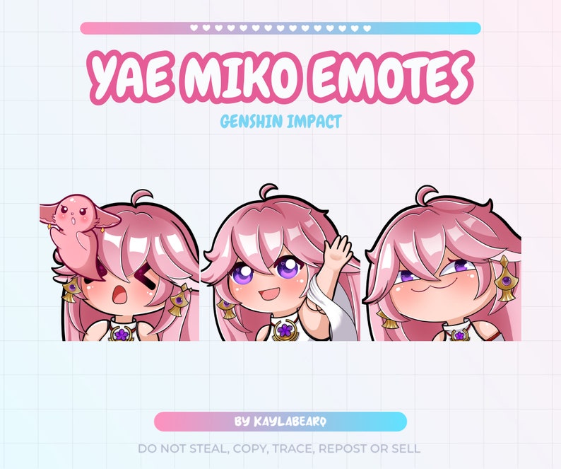 Genshin Impact Yae Miko Emote Set for Twitch/discord - Etsy