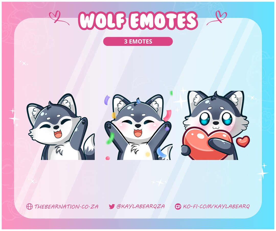 Wolf Emote Set for Twitch Youtube Streaming Discord - Etsy