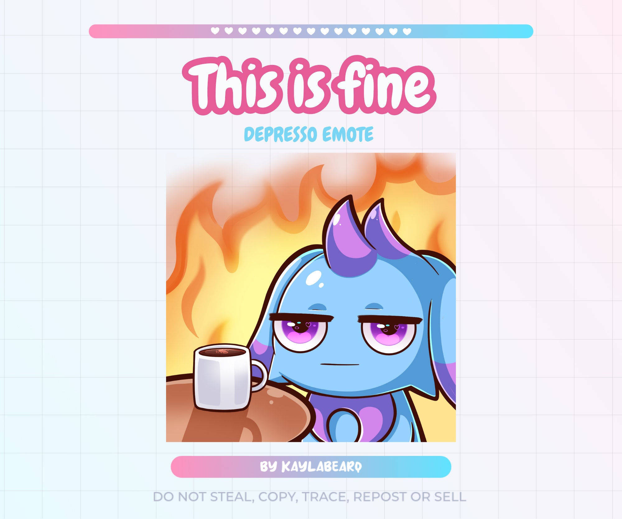 Depro This is Fine Emote for | Twitch Discord Youtube Kick - Etsy