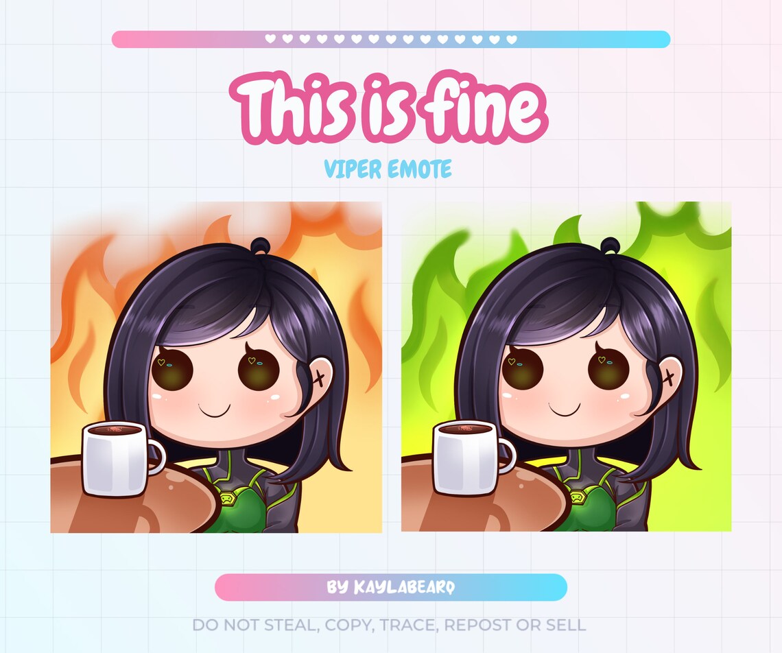 Viper This is Fine Emote for Twitch Discord Youtube Kick - Etsy