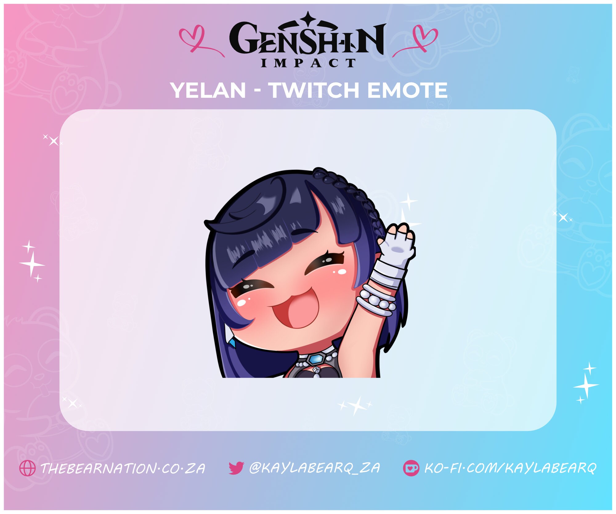 Genshin Impact Yelan Wave Emote for Twitch/discord - Etsy Israel