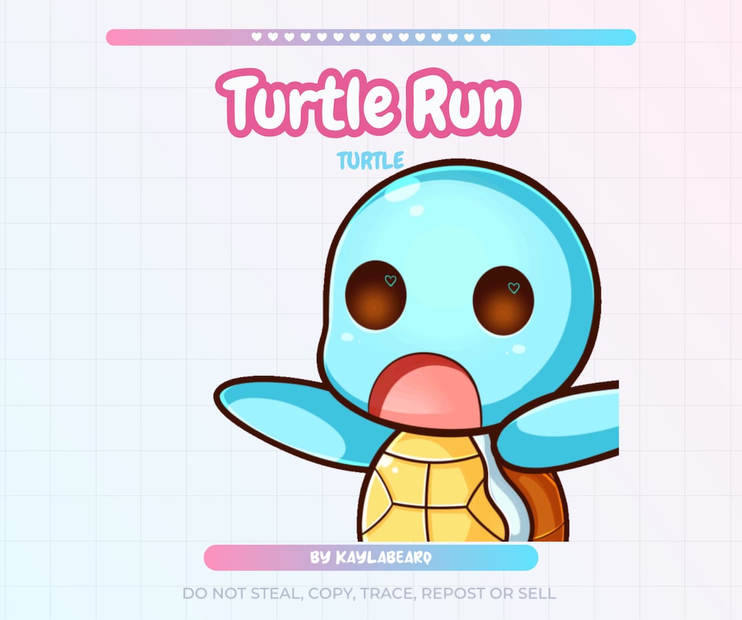 Animated Emote Alert Run Turtle Blue Twitch Youtube Discord Kick Emotes ...