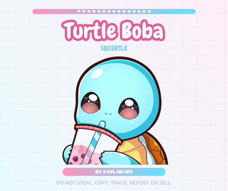Turtle Boba Emote Twitch Youtube Discord Kick Emotes Stream Graphics - Etsy