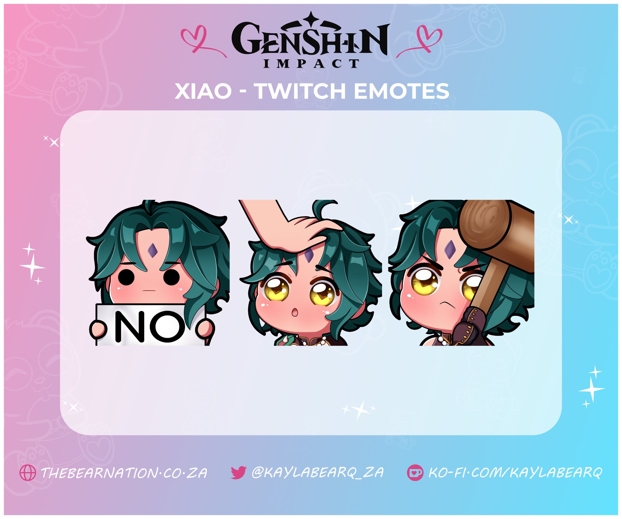 Genshin Impact Xiao Emote Set for Twitch/discord - Etsy