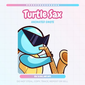 ANIMATED Turtle Sax Emote | Alert | Twitch Youtube Discord | Emotes ...