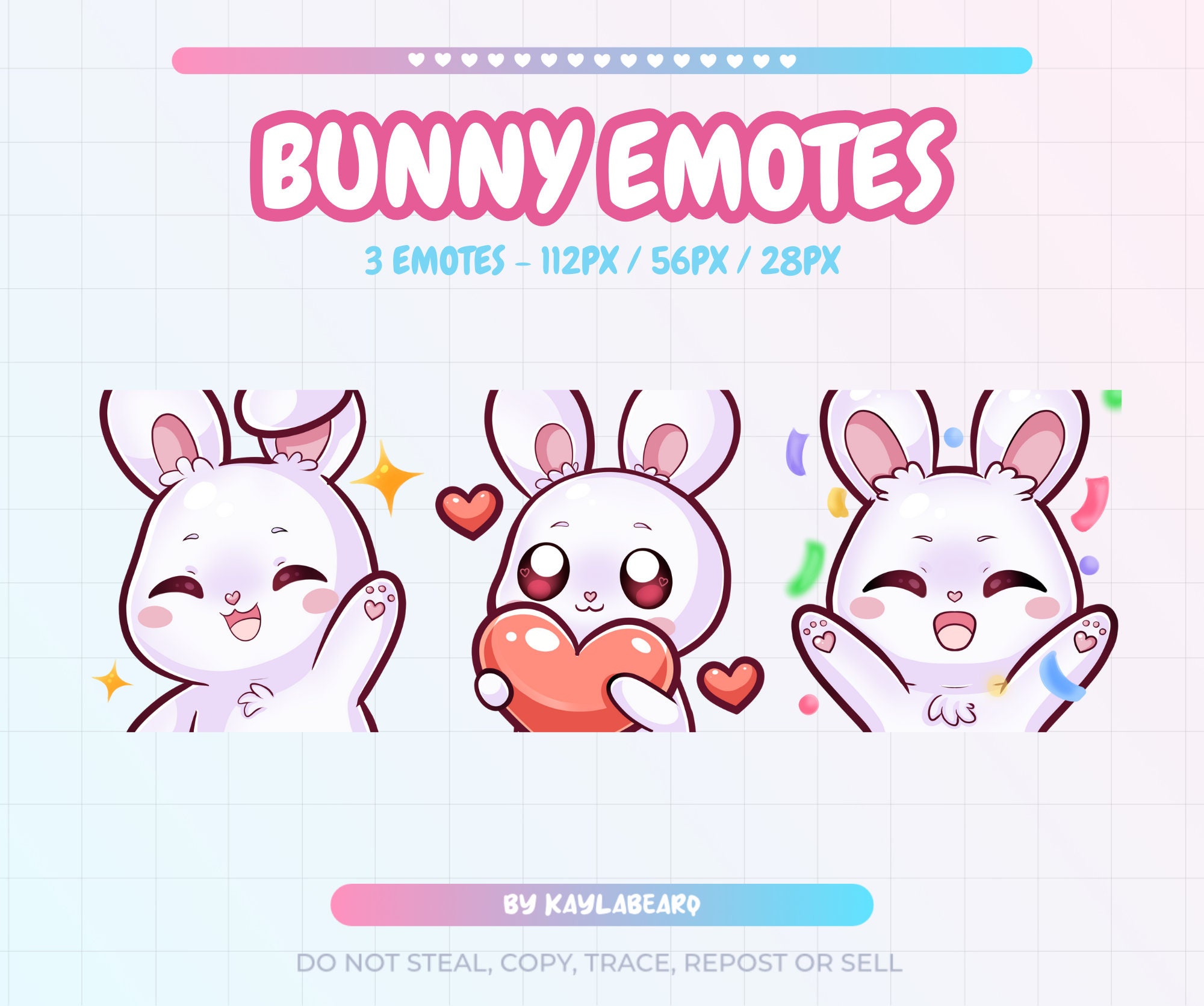 Bunny Emote Set for - Twitch, Youtube | Streaming | Discord Stickers ...