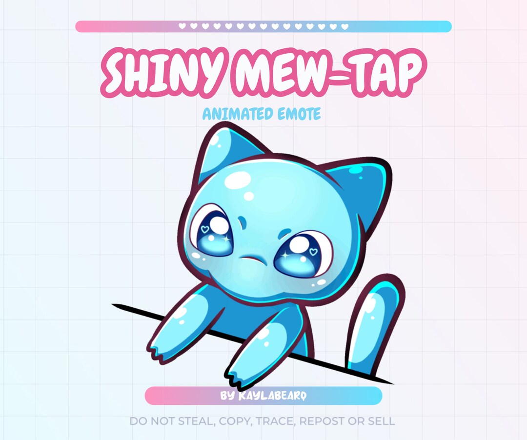 ANIMATED Shiny Mew-tap Emote | Twitch Youtube Discord | Emotes Stream ...