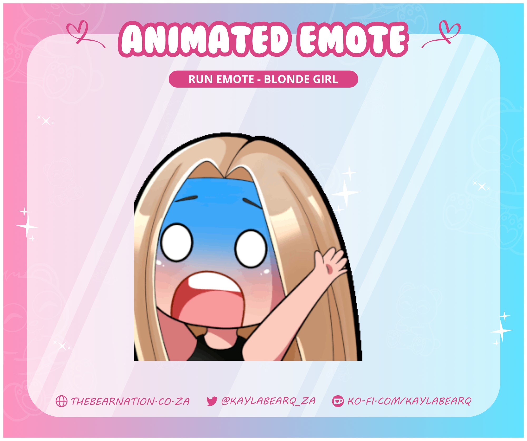 Animated Emote Run Girl Blonde Hair Twitch Youtube Discord Emotes ...